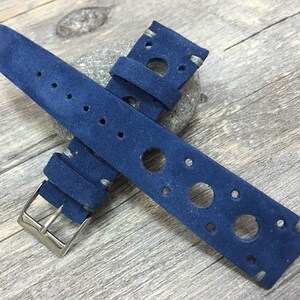 Rally Watch Strap, Leather Watch Band,suede Blue Watch Band, Racing ...