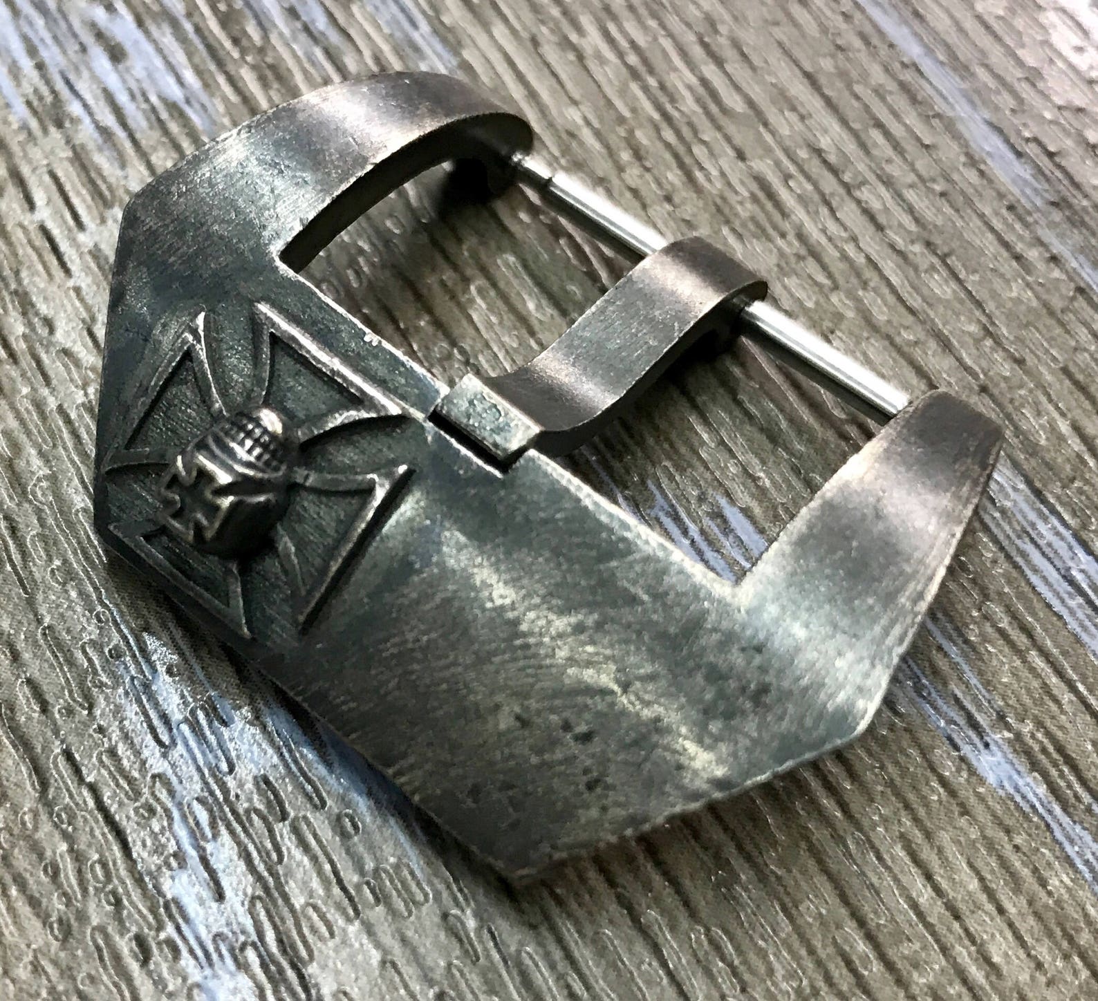 925 Sterling Silver Watch Buckle Skull Leather Watch Band | Etsy