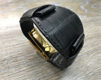 Horween Chromexcel Black Unlined Leather Bund Watch Strap - Etsy