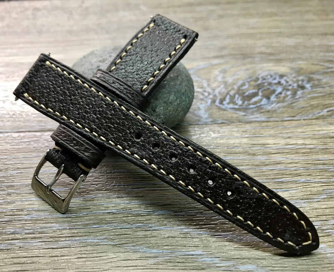 Leather Watch Strap 20mm Leather Watch Band 19mm Distress | Etsy