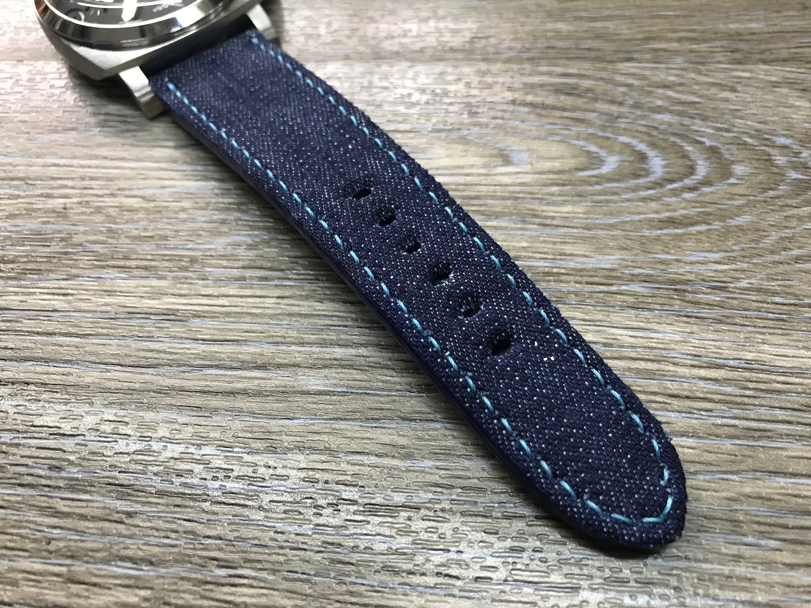 Leather Watch Strap Denim Watch Band Denim Watch Strap 26mm | Etsy