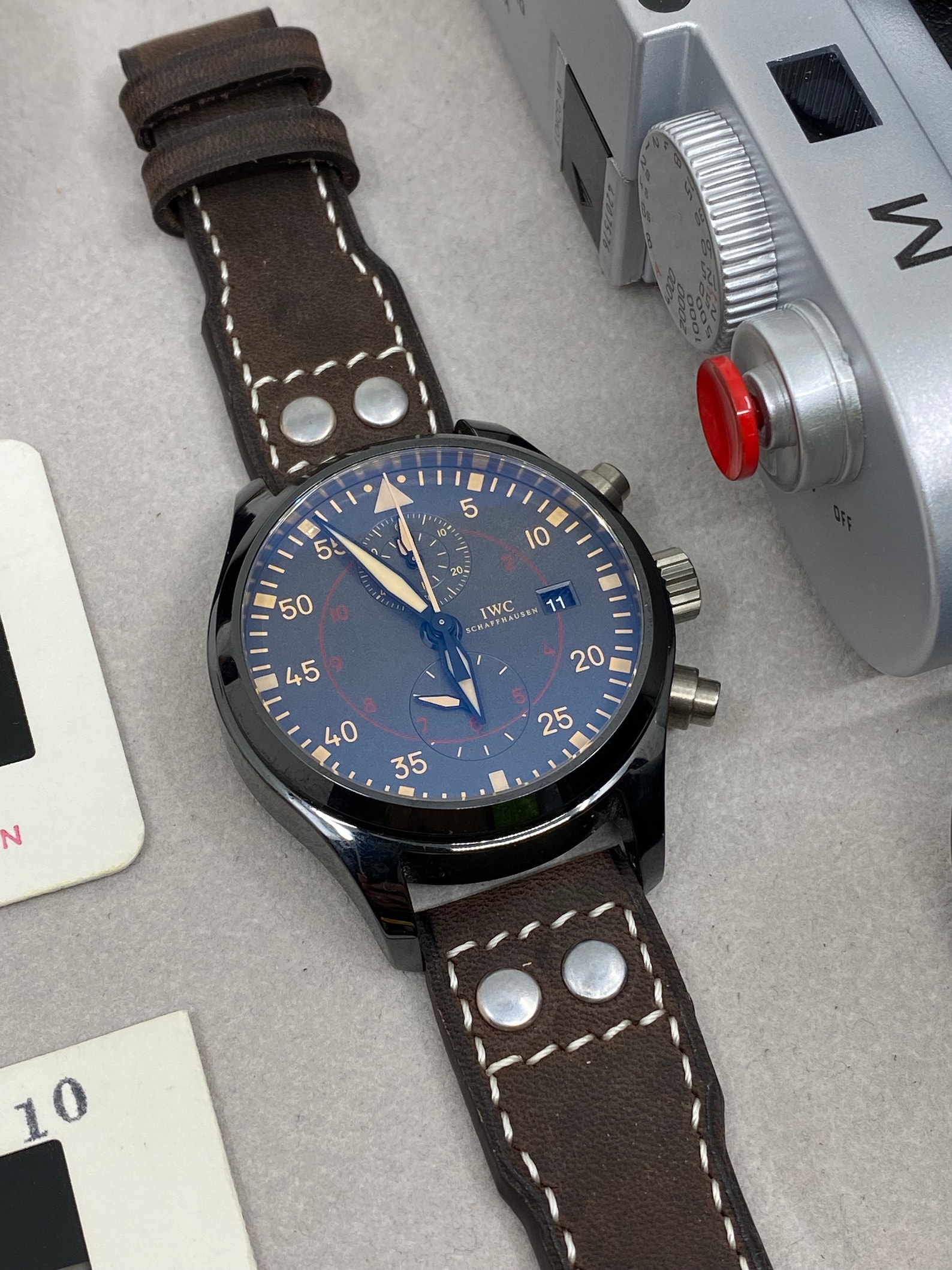 Brown Pilot Leather Watch Strap Big Pilot Brushed Rivet Strap - Etsy