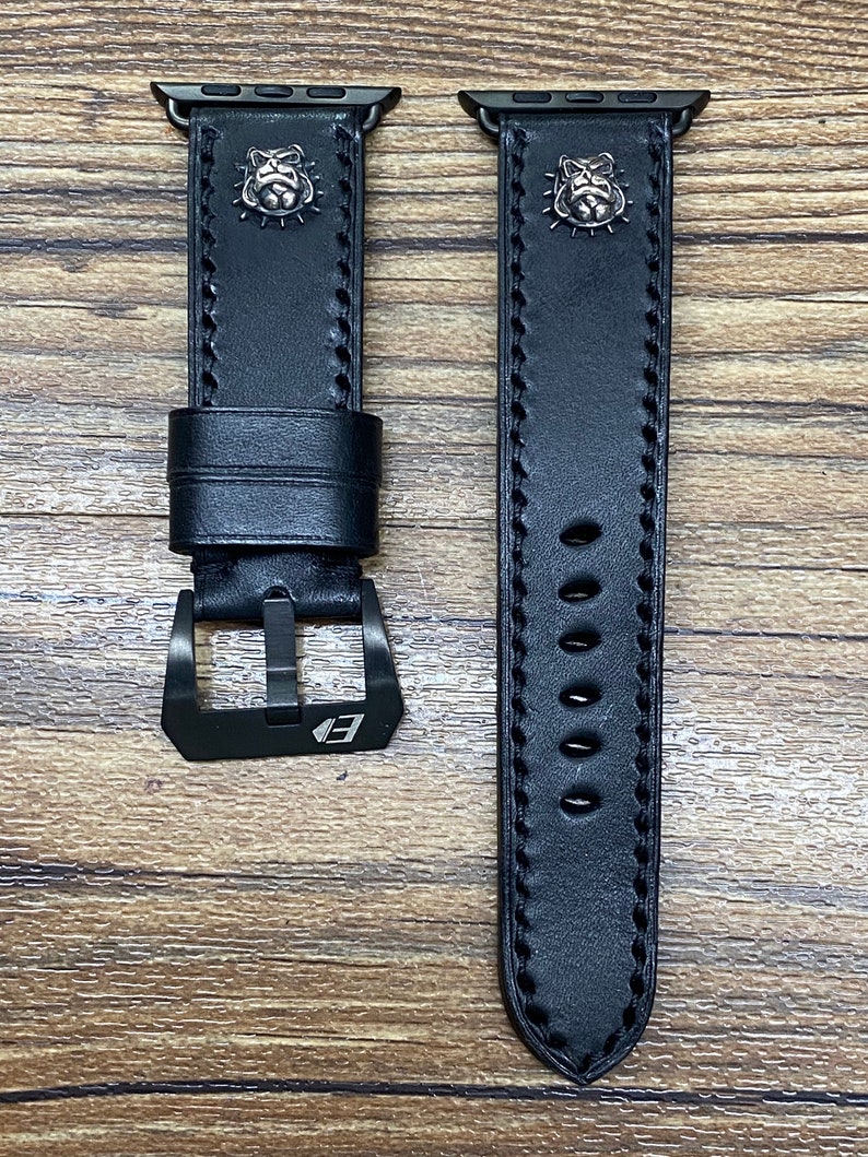 Apple Watch Bands in Black Leather for Apple Watch Series 6 - Etsy