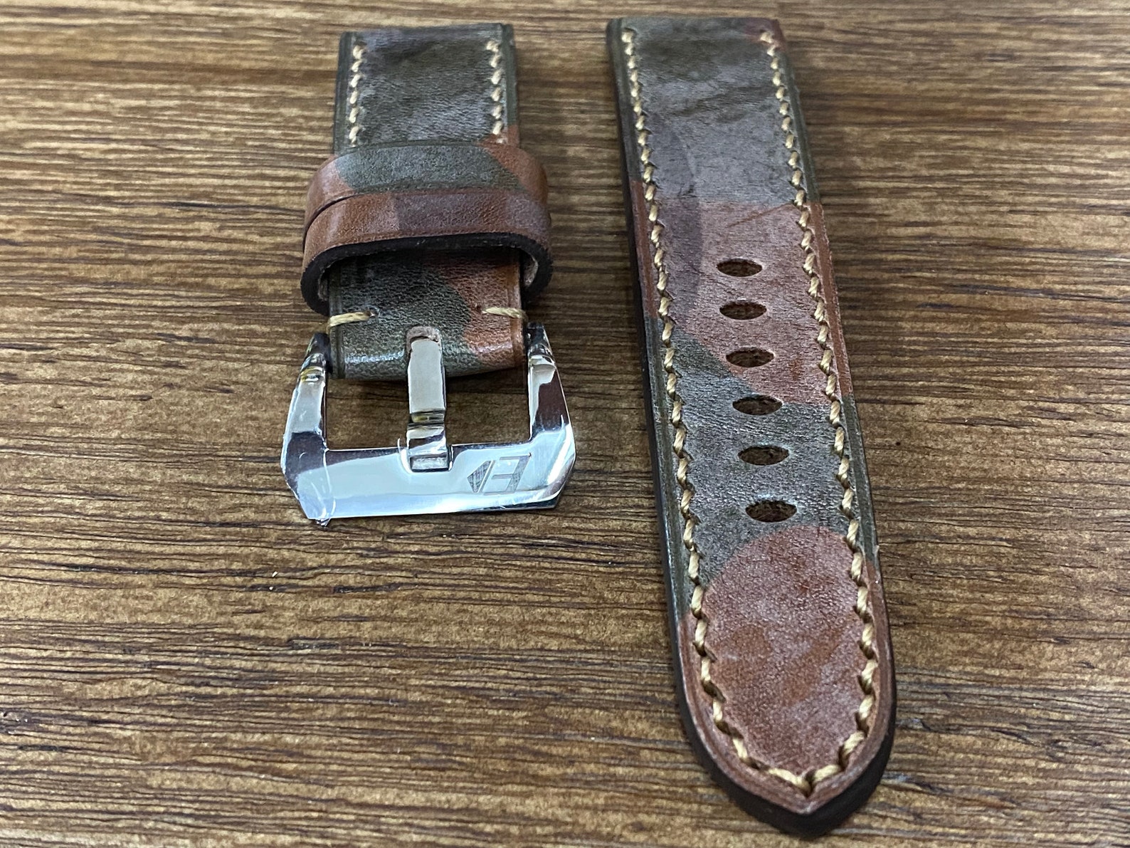 Genuine Leather Watch Strap, Brown Leather Watch Strap, 24mm Watch Band ...
