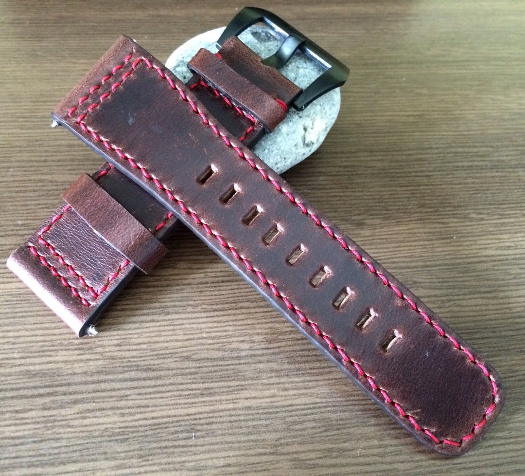 Leather Watch Strap 28mm, Leather Watch Band, Brown Watch Band, 28mm ...