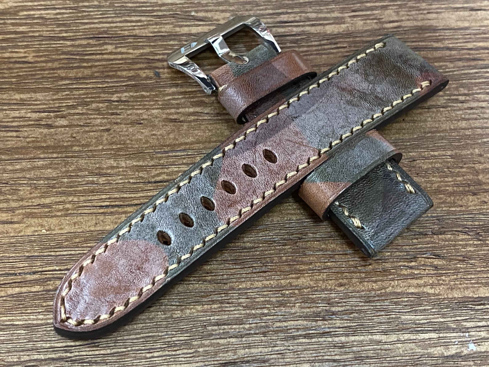 Genuine Leather Watch Strap, Brown Leather Watch Strap, 24mm Watch Band ...