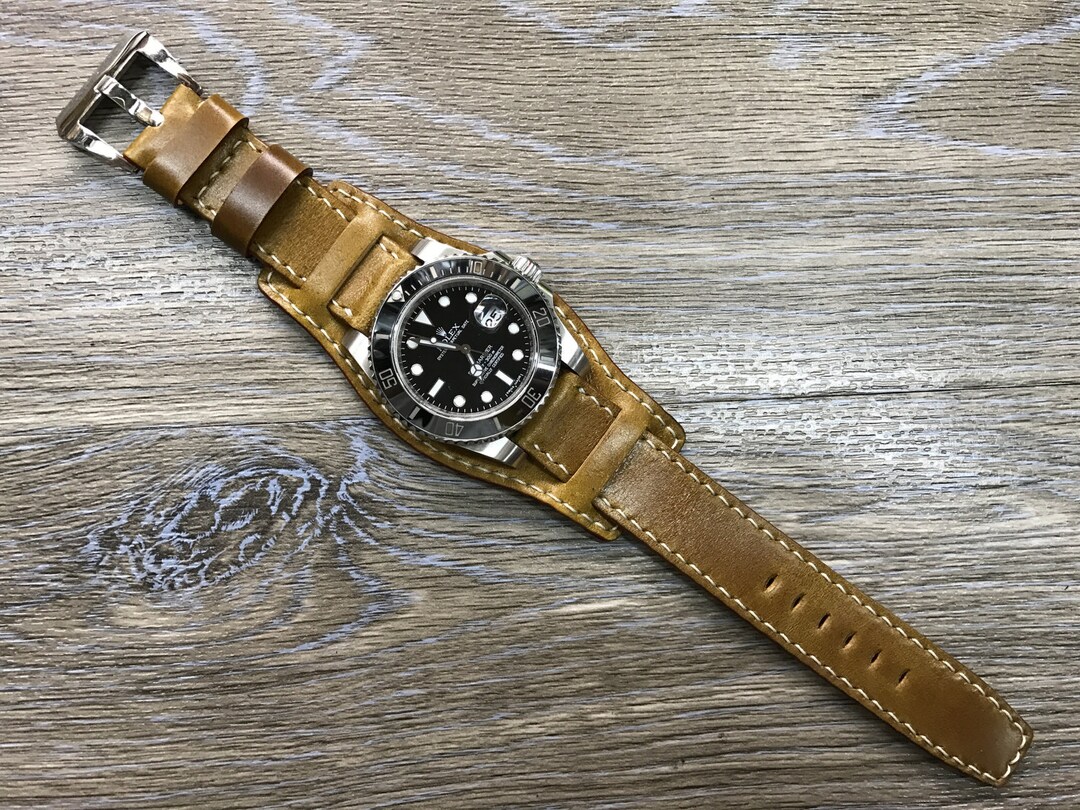 Shell Cordovan Leather Cuff Watch Strap | Cuff Band | Cuff Strap ...