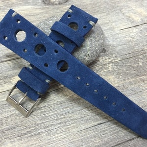 Rally Watch Strap, Leather Watch Band,suede Blue Watch Band, Racing ...
