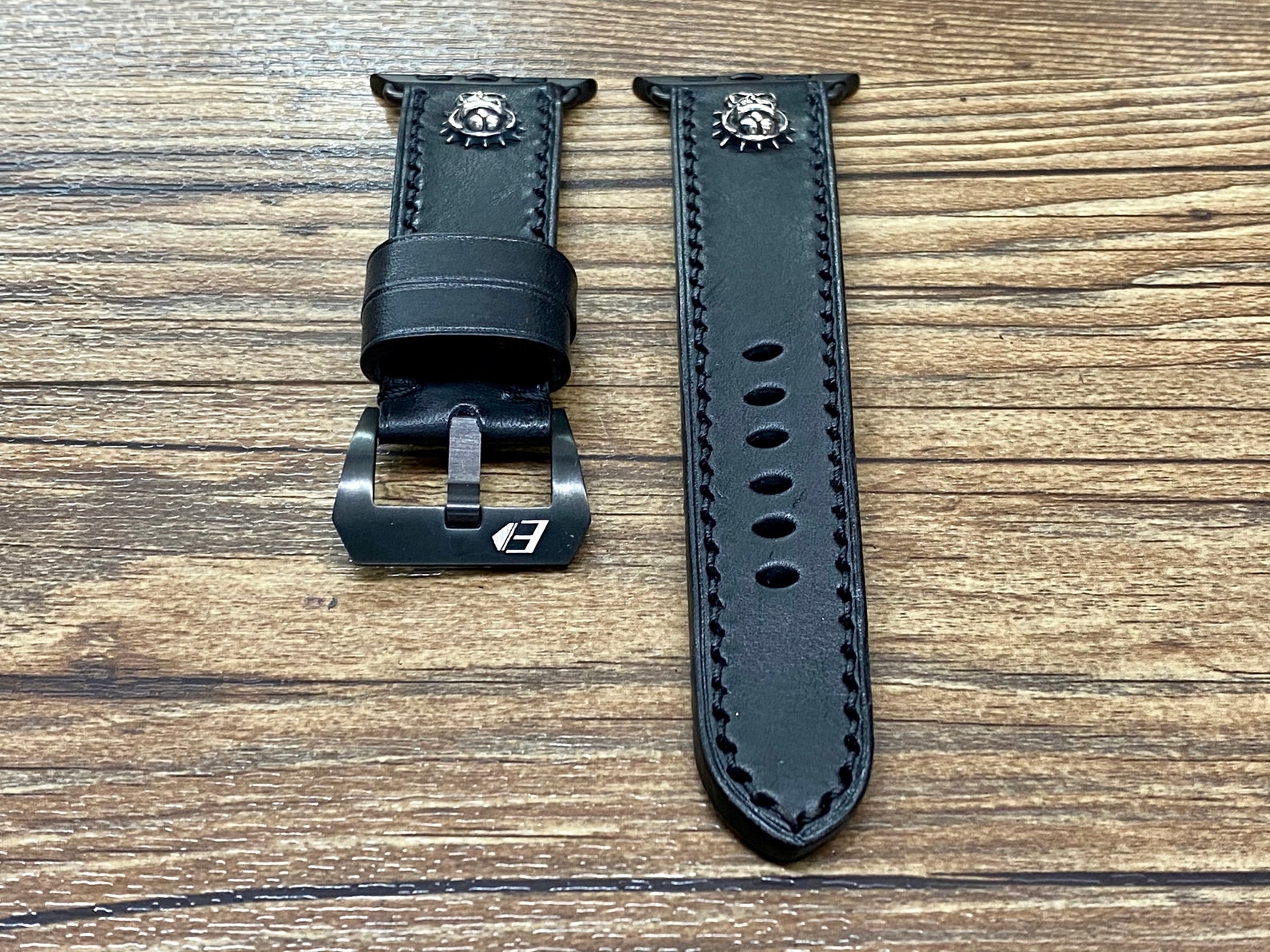 Apple Watch Bands in Black Leather for Apple Watch Series 6 - Etsy