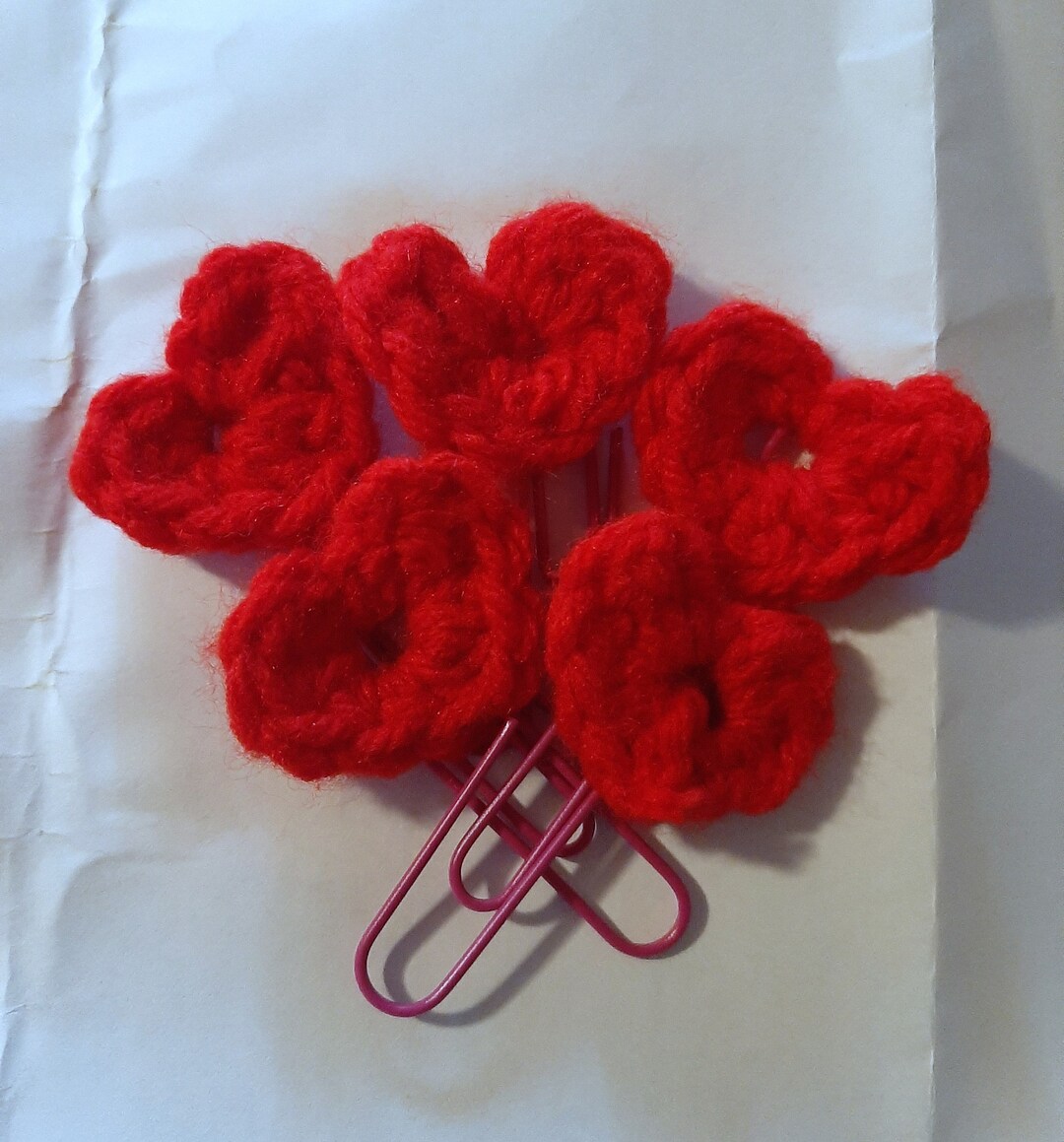 Crochet Heart Paperclip/bookmark - Etsy