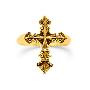 Lament Cross Ring Gold Gothic Cross Ring, Gothic Ring, Gothic Jewellery ...