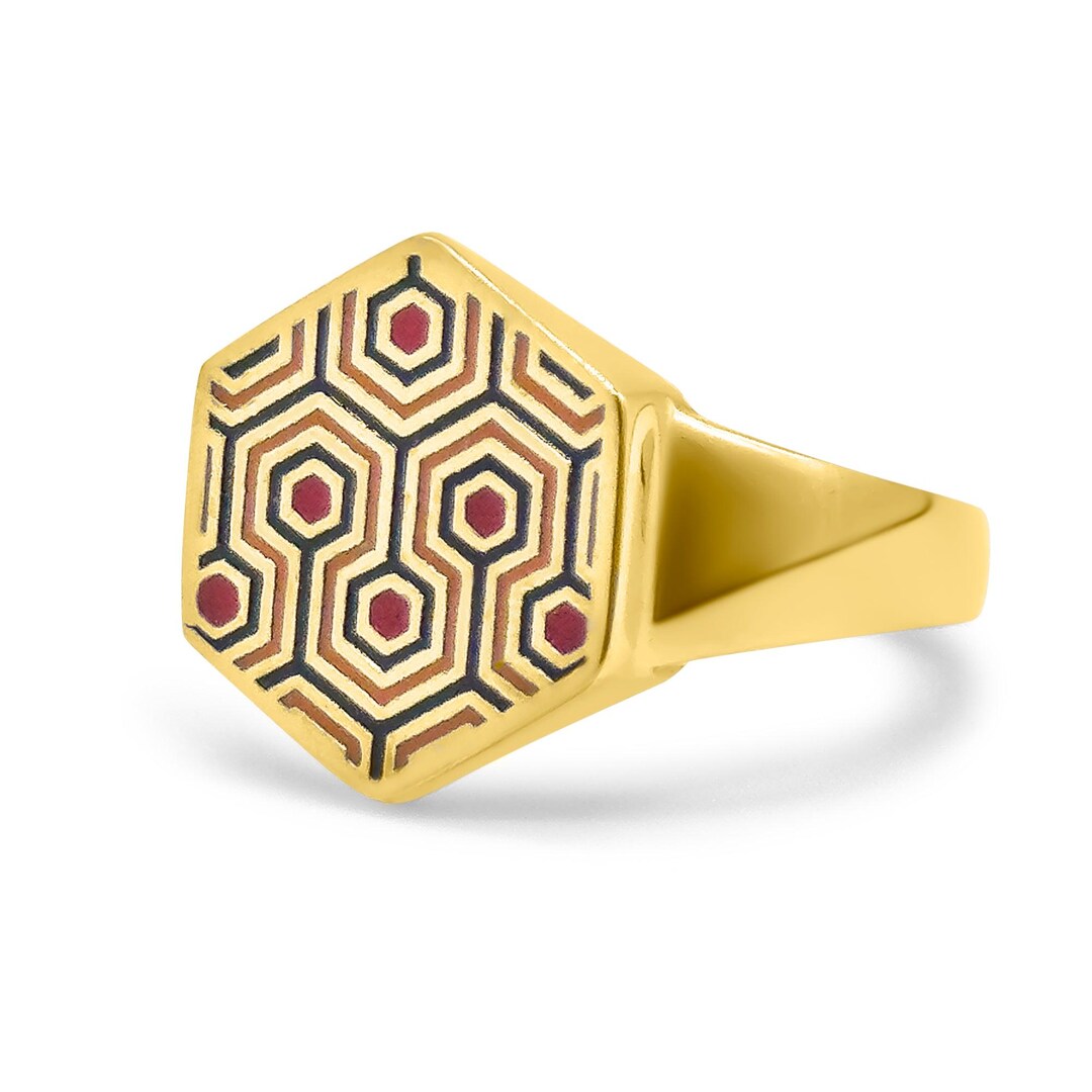 Gold Overlook Hexagon Ring | Horror Jewellery | Horror Ring | the ...