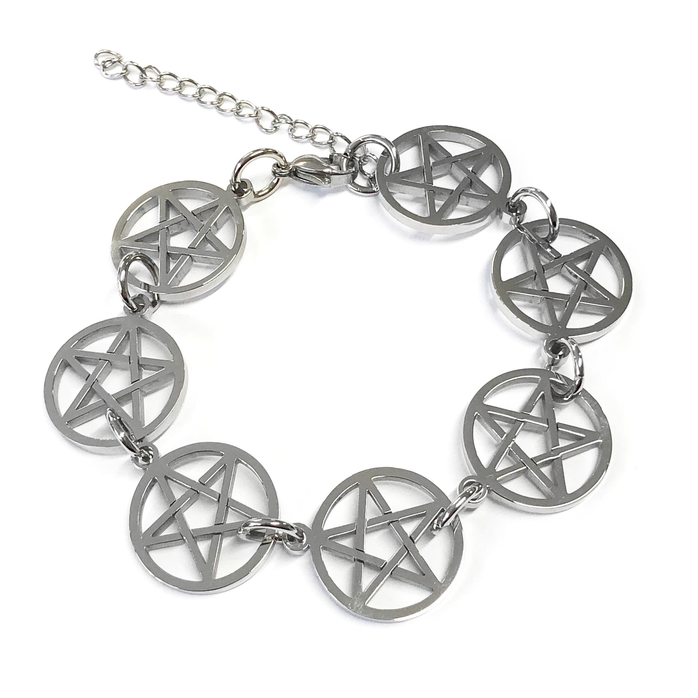Pentacle Bracelet Pentagram Wicca Witchcraft Gothic Stainless Steel ...