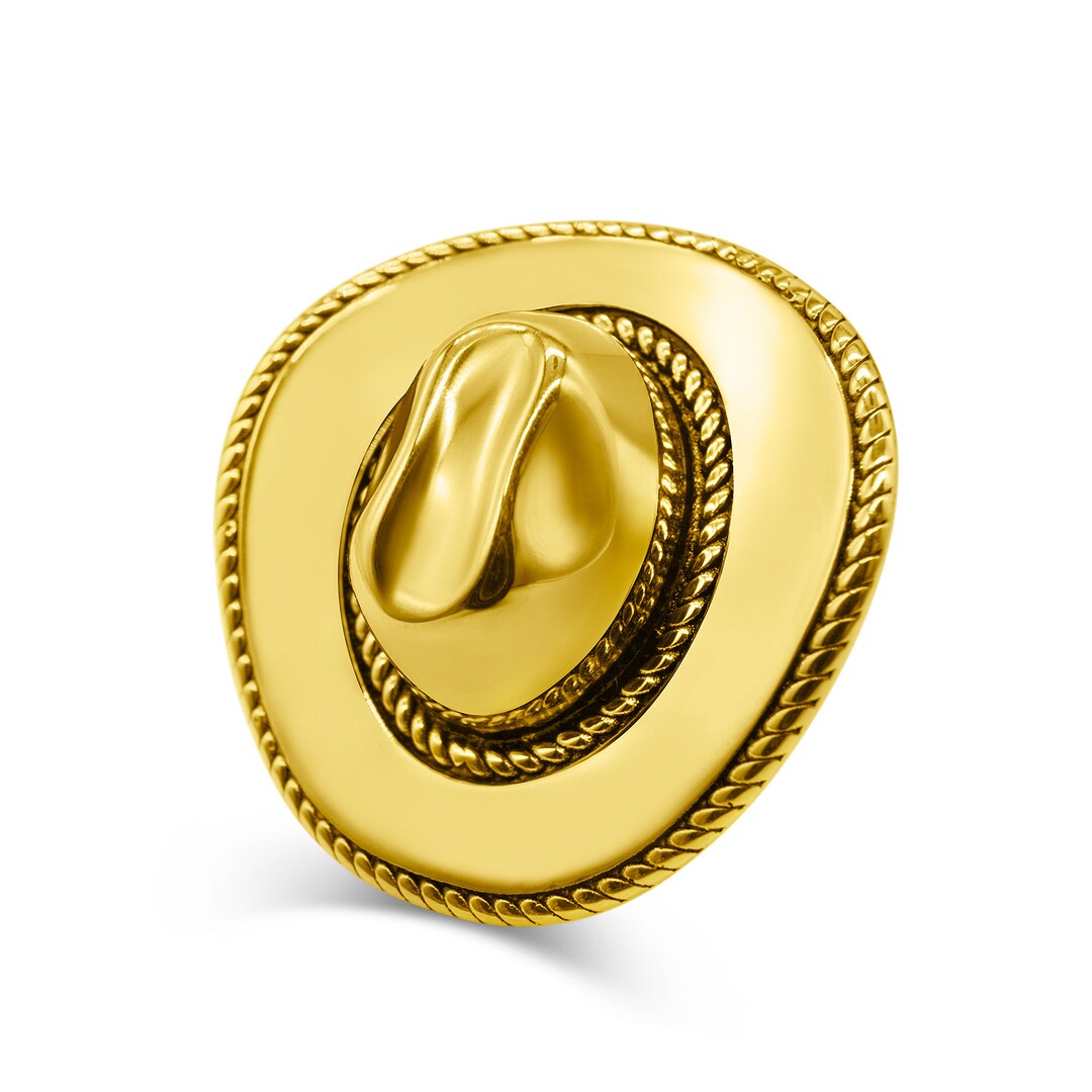 Rodeo Cowboy Hat Ring Gold Cowboy Hat Ring, Cowboy Ring, Cowboy ...