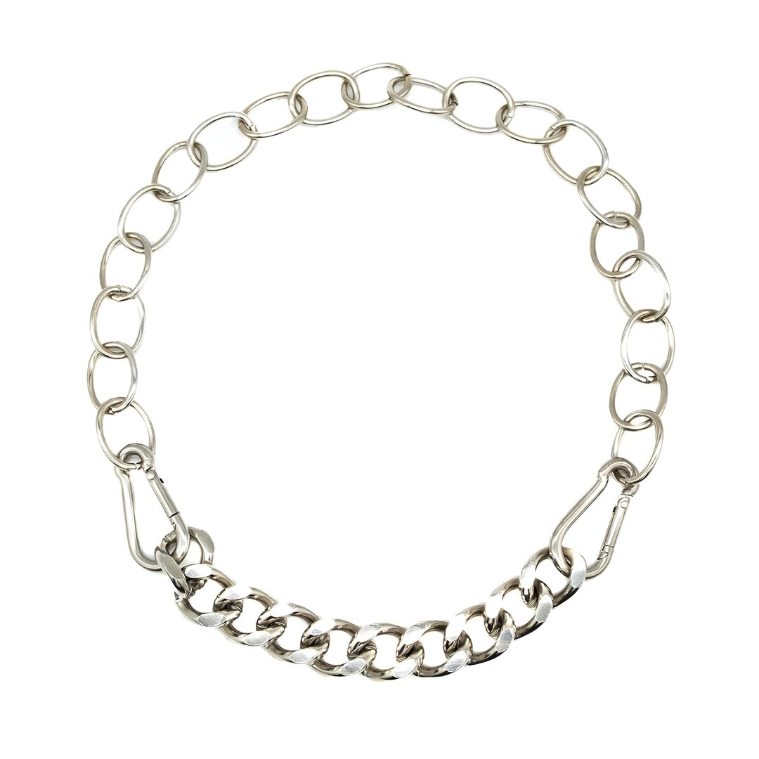 Anarchy Multi Chain Necklace Statement Silver Necklace Abstract Silver ...