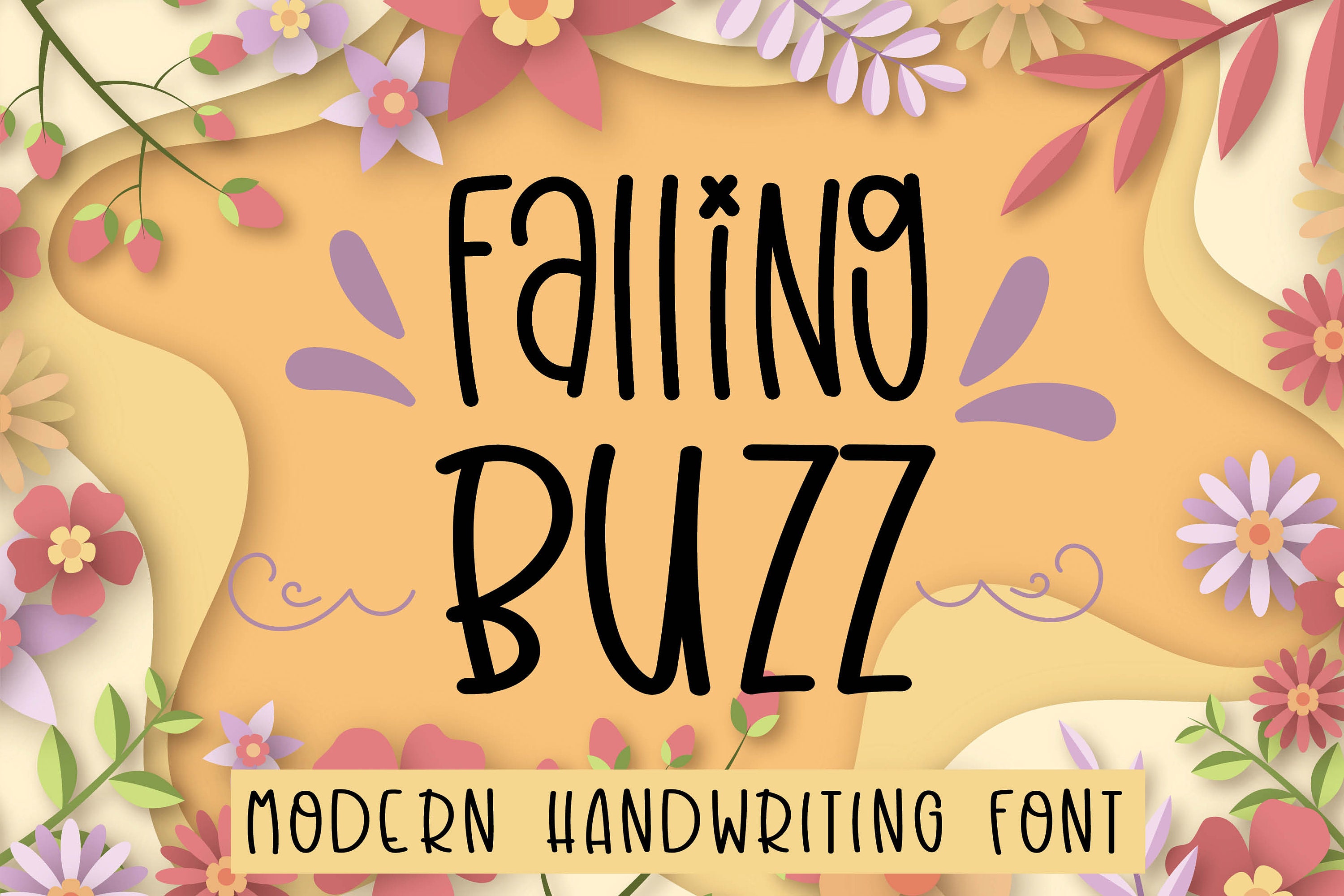 Falling Buzz Font Download Calligraphy Font Sans Serifs | Etsy