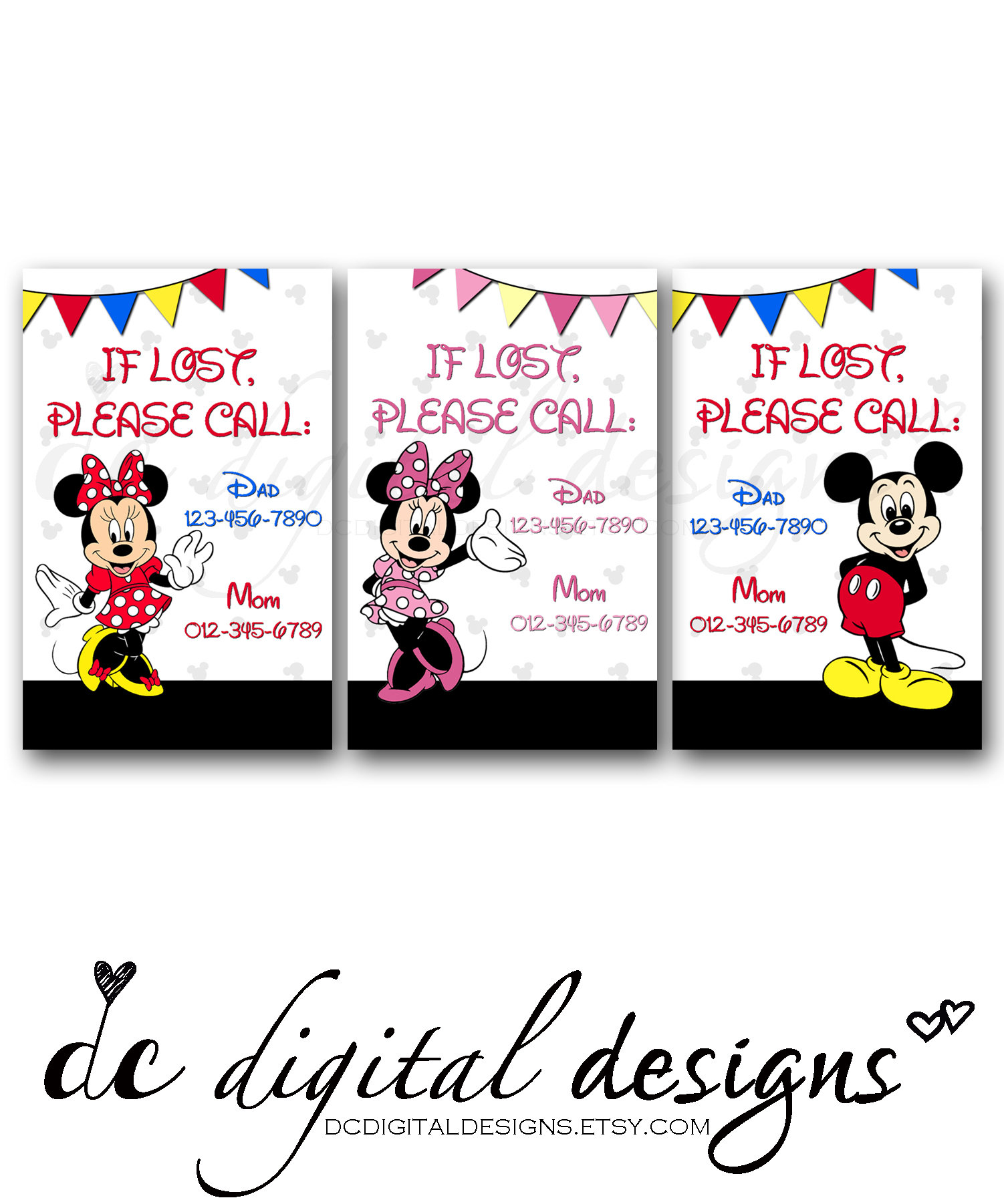 DISNEY, Custom ID Lanyard, Lost, Found, Safety, Travel, Card Holder ...