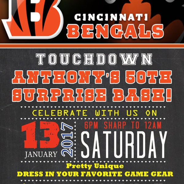 Bengals Birthday Invitation - Etsy