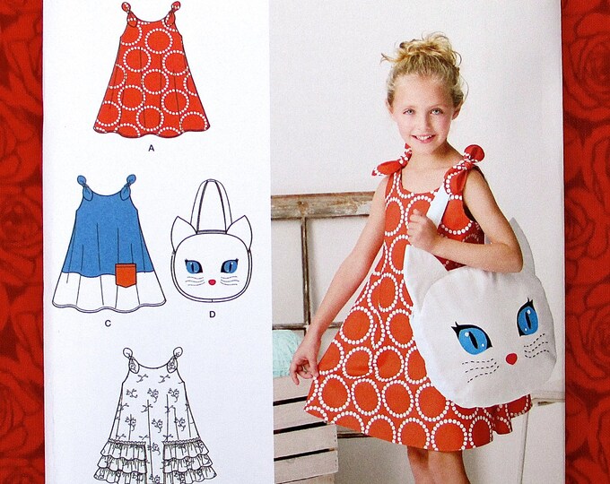 Simplicity Easy Sewing Pattern 8102 Sundress, Kitty Tote Bag Purse ...