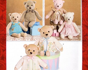 Simplicity Sewing Pattern 8044 Teddy Bear, Bunny Rabbit, Dog Figures ...