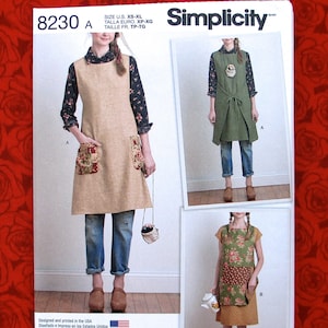 Simplicity Sewing Pattern 8230 Apron Dress, Boho Granny Chic Style ...