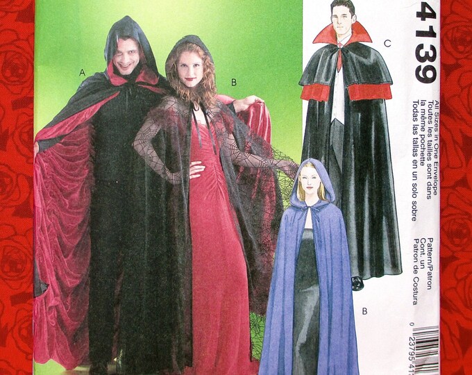 Mccall's Sewing Pattern 4139 Long Cape Cloak, Victorian, Colonial ...
