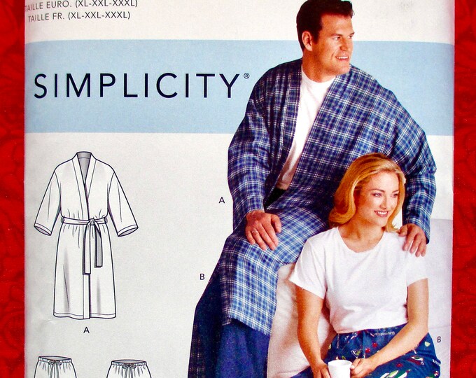 Simplicity Easy Sewing Pattern S9131 Robe, Pajama Pants, Shorts, Belt ...