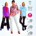 Burda Sewing Pattern 6026, Loose Fit Bow Tie Blouse, Short Long Sleeve ...