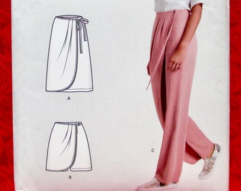 Simplicity Sewing Pattern 8605 Wide Leg Palazzo Pants, Skirts Sash Belt ...