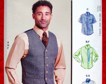 Butterick Sewing Pattern B6339, Men's Vests, Formal Waistcoats, Sizes ...