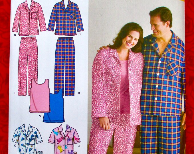 Simplicity Easy Sewing Pattern 3971 Pajama Set, Knit Tank Top, Long ...