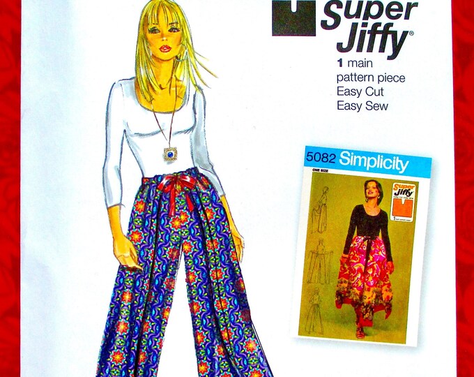 Simplicity Sewing Pattern 8605 Wide Leg Palazzo Pants, Skirts Sash Belt ...