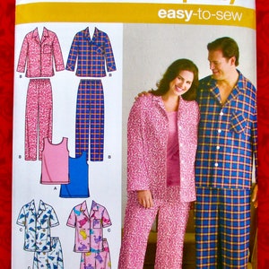 Simplicity Easy Sewing Pattern 3971 Pajama Set, Knit Tank Top, Long ...