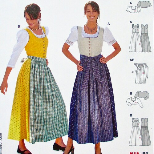 Burda Sewing Pattern 7870 Bavarian Folk Costume Dirndl Skirt - Etsy