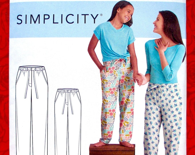 Simplicity Sewing Pattern 8518, Slim Fit Lounge Pants, Pajamas, Girl ...