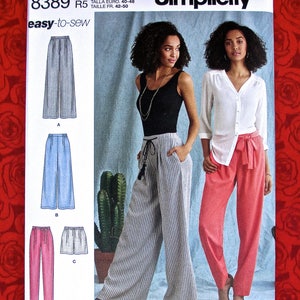 Simplicity Easy Sewing Pattern 8389 Long Pants, Pull-on, Shorts, Tie ...