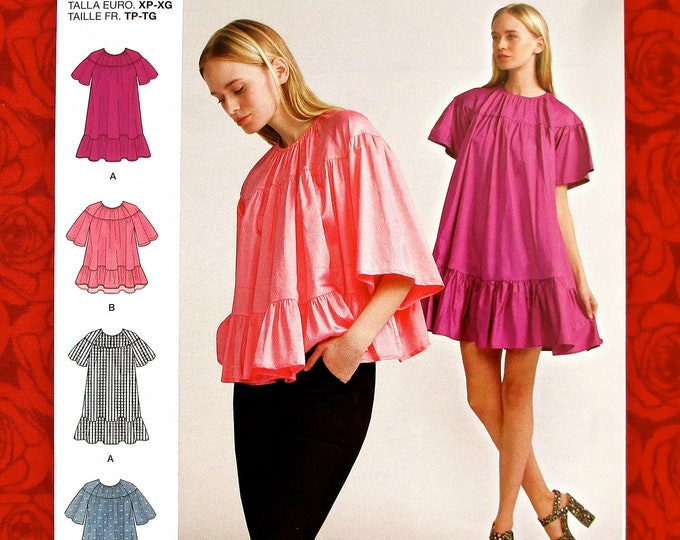 Simplicity Sewing Pattern 8636 Mini Ruffle Dress, Top, Loose Fit Baby ...