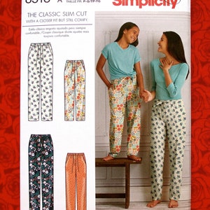 Simplicity Sewing Pattern 8518, Slim Fit Lounge Pants, Pajamas, Girl ...