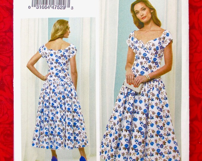 Vogue Sewing Pattern V9309 Dress, Fitted Bodice Gathered Skirt, Sizes 6 ...