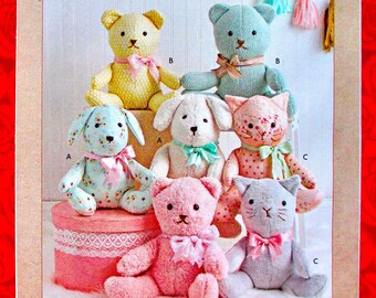 Simplicity Sewing Pattern 8044 Teddy Bear, Bunny Rabbit, Dog Figures ...