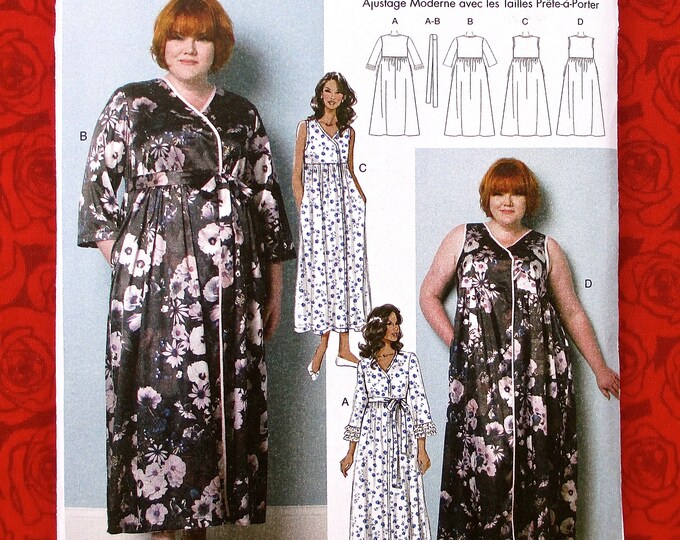 Butterick Sewing Pattern B6300 Nightgown Negligée, Robe, Plus Sizes XXL ...