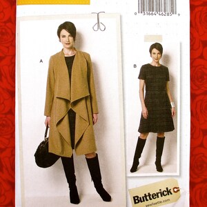 Butterick Sewing Pattern B6244 Draped Collar Coat, Dress, Modern Style ...