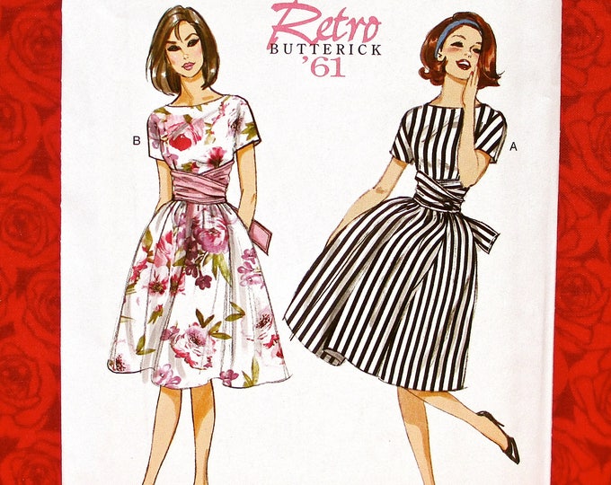 Butterick Easy Sewing Pattern B6318 Dress, Short Sleeve, Fashion Retro ...