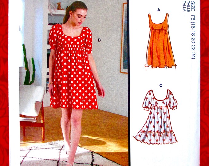 Mccall's Sewing Pattern M8197 Baby Doll Dress, Sleeveless & Short ...