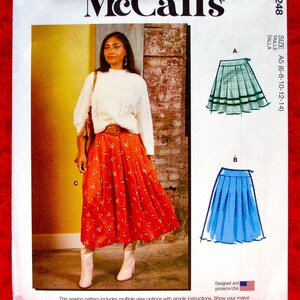 Mccall's Easy Sewing Pattern M8248, Pleated Skirt, Short Long, Miss ...