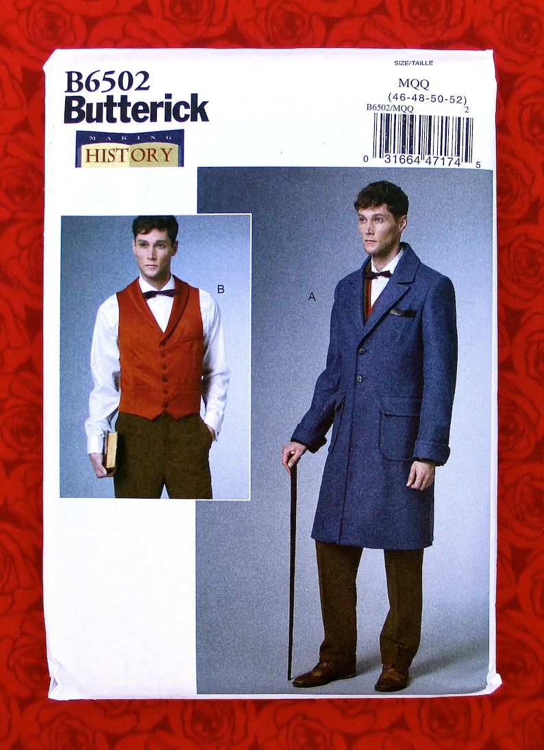 Butterick Sewing Pattern B6502 Men's Frock Coat Waistcoat - Etsy