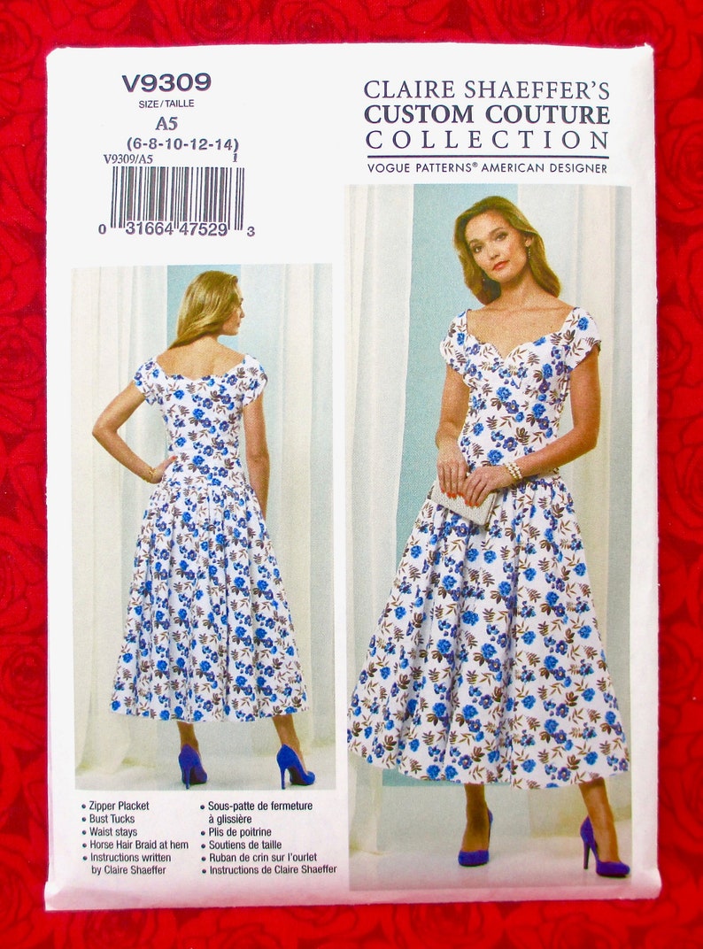 Vogue Sewing Pattern V9309 Dress Fitted Bodice Gathered - Etsy