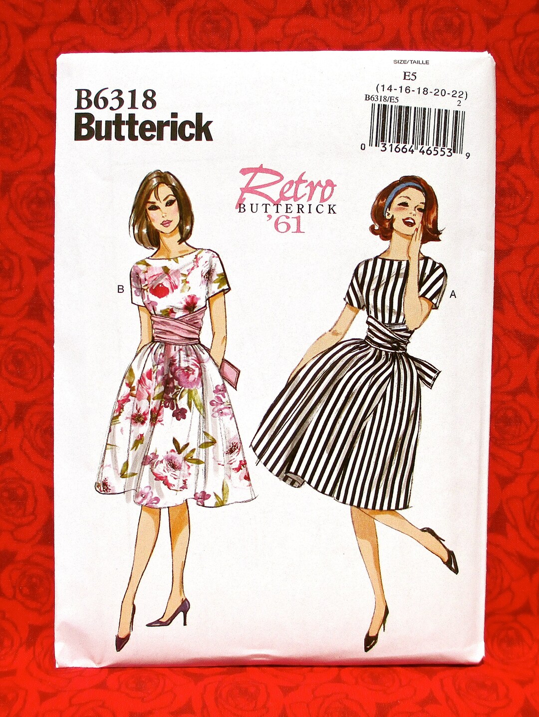 Butterick Easy Sewing Pattern B6318 Dress, Short Sleeve, Fashion Retro ...