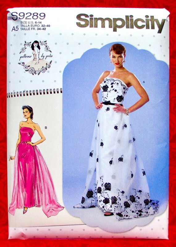 Simplicity Sewing Pattern S9289 Evening Gown Detachable - Etsy