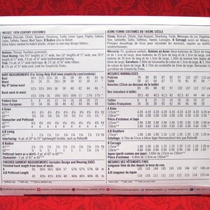 Simplicity Sewing Pattern 8161, 1700's Highland Gown Dress Bodice ...